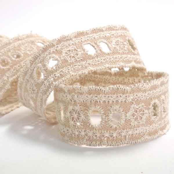 Lace - Broderie Anglaise/Linen – Fabric and Ribbon
