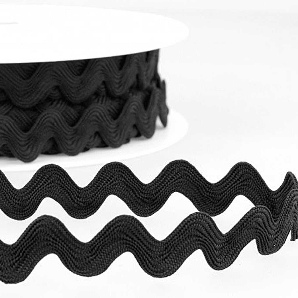 15mm Ric Rac Trim - Black - Stephanoise – Fabric and Ribbon