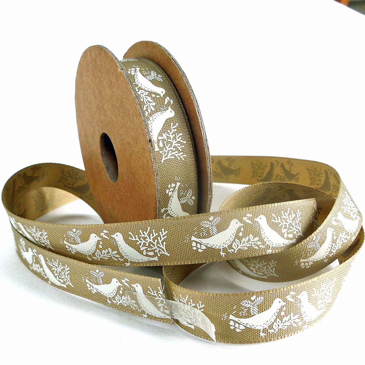 15mm Turtle Dove Ribbon - Oatmeal - Berisfords - 5 Metre Reel – Fabric ...