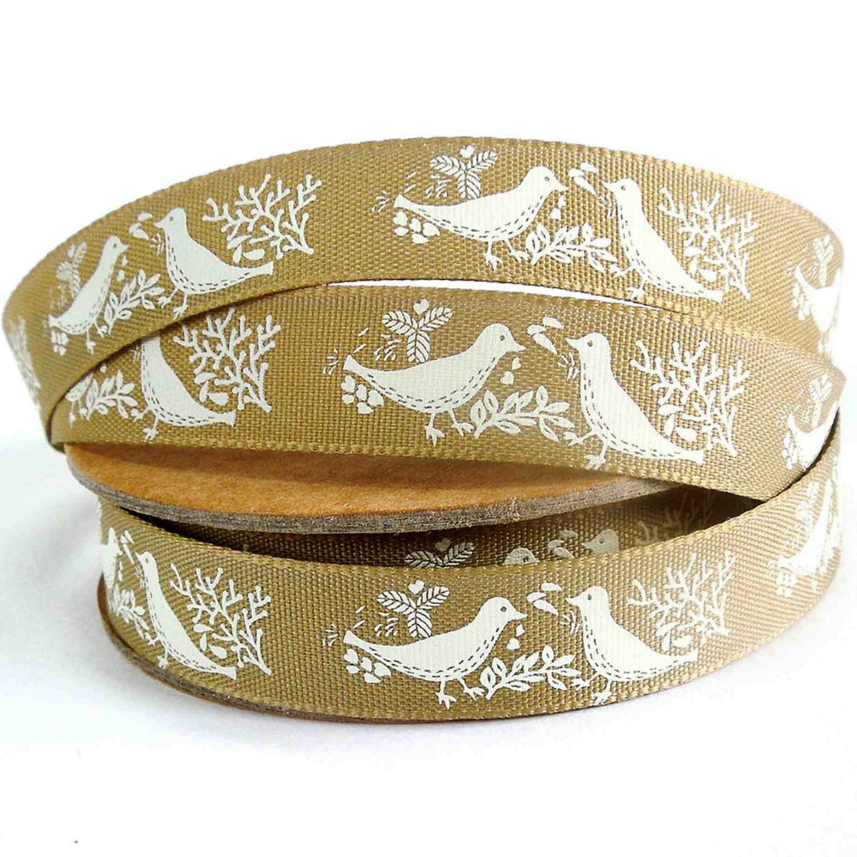 15mm Turtle Dove Ribbon - Oatmeal - Berisfords - 5 Metre Reel – Fabric ...