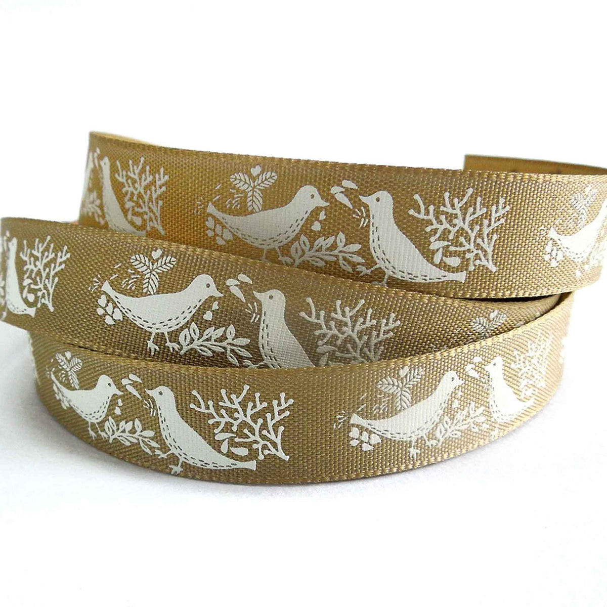 15mm Turtle Dove Ribbon - Oatmeal - Berisfords - 5 Metre Reel – Fabric ...