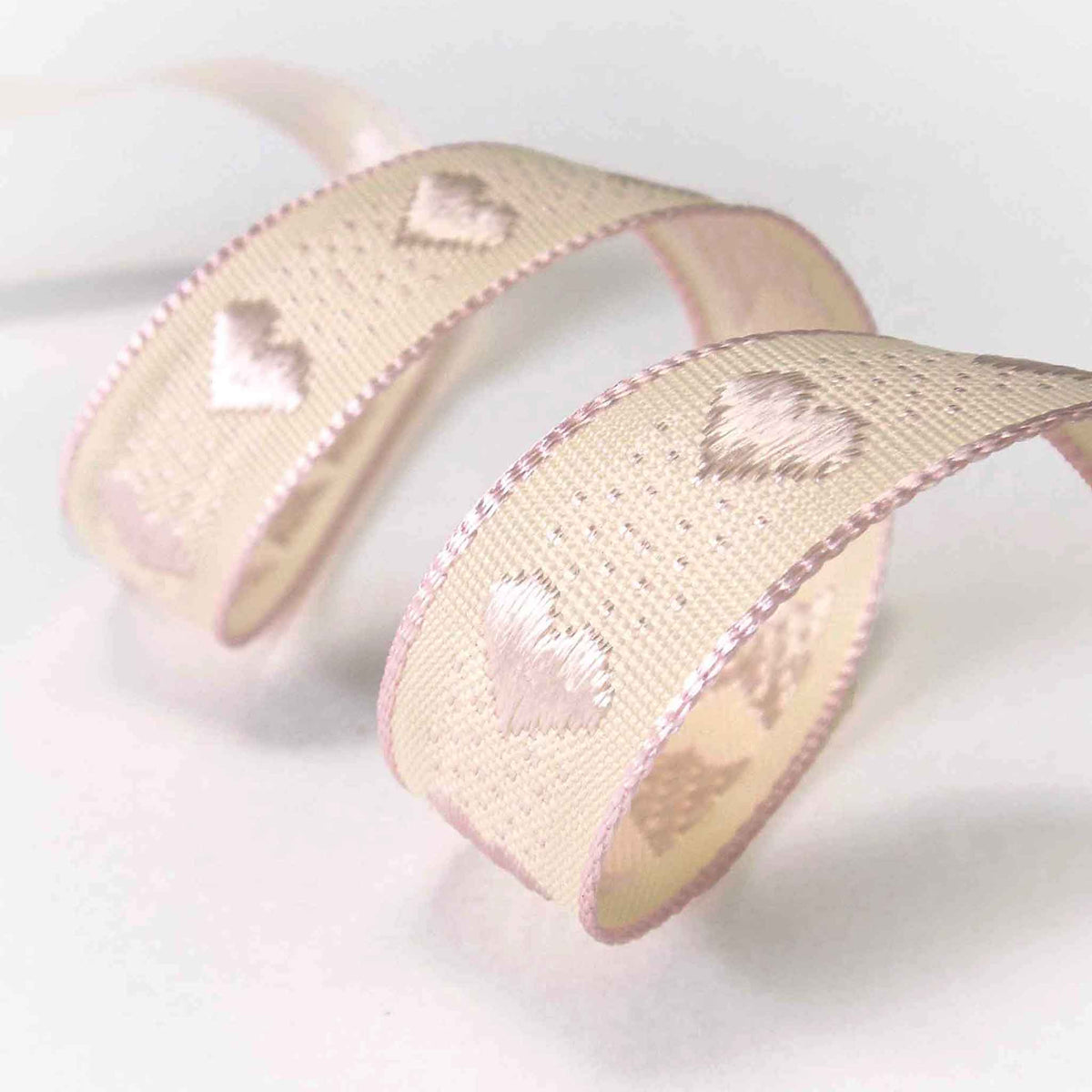 15mm Rustic Heart Ribbon - Pink - Berisfords – Fabric and Ribbon