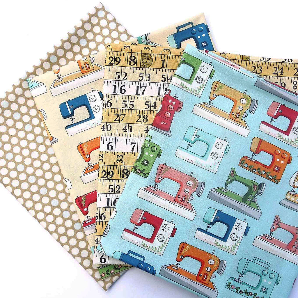 Sewing Machine Fat Quarter Pack - Makower - Sewing Room Collection – Fabric and Ribbon