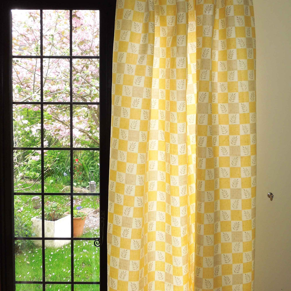 Yellow Foliage and Squares Furnishing Fabric - Sweet Cicely – Fabric ...