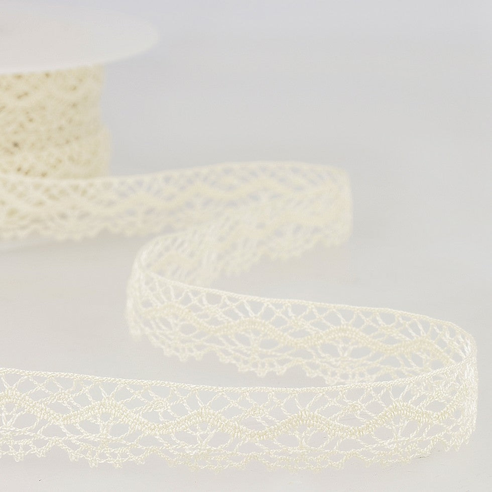 15mm Cotton Lace - Ivory - Stephanoise -S3280B000\051 – Fabric and Ribbon