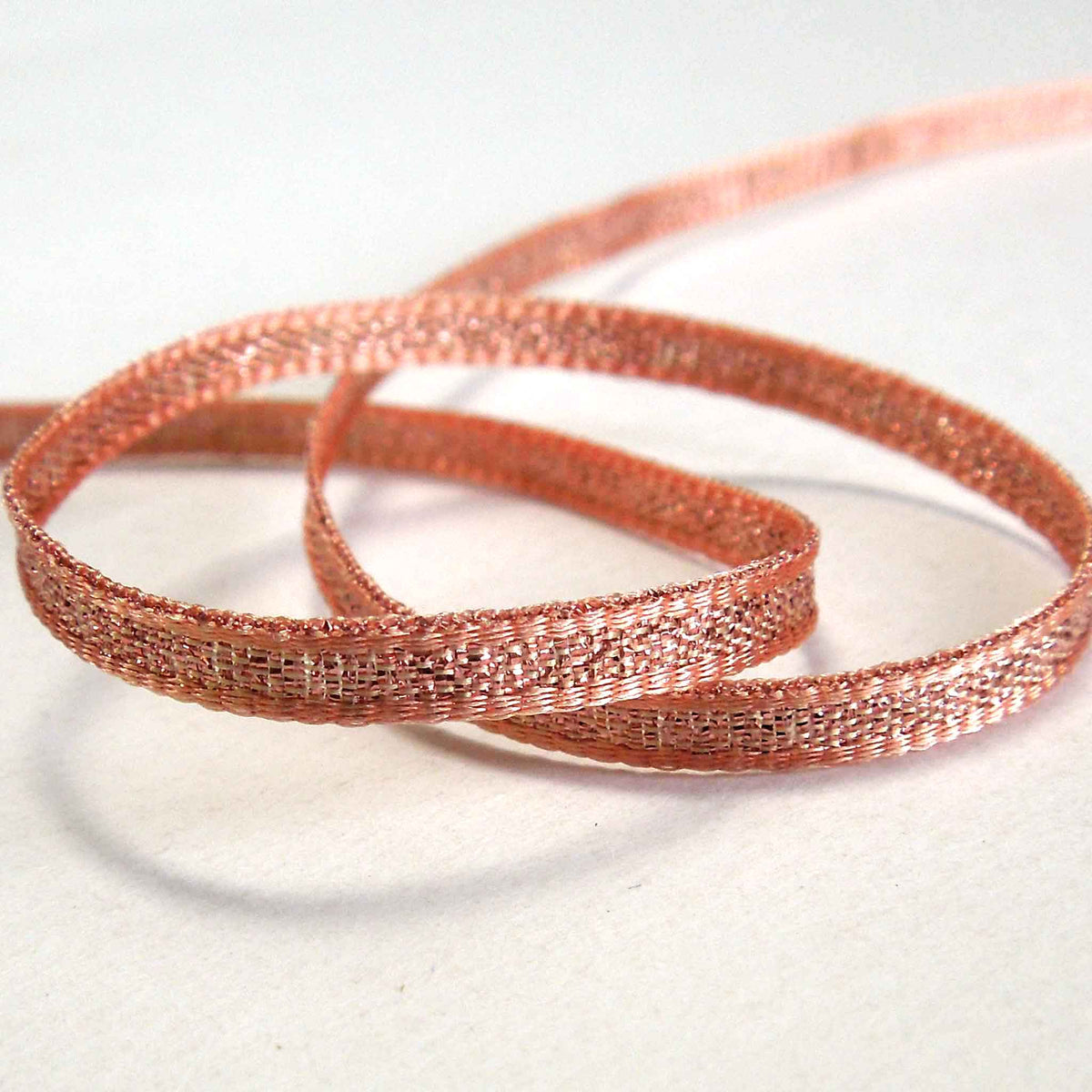 Lame Metallic Ribbon - Rose Gold - Berisfords - 3mm – Fabric and Ribbon