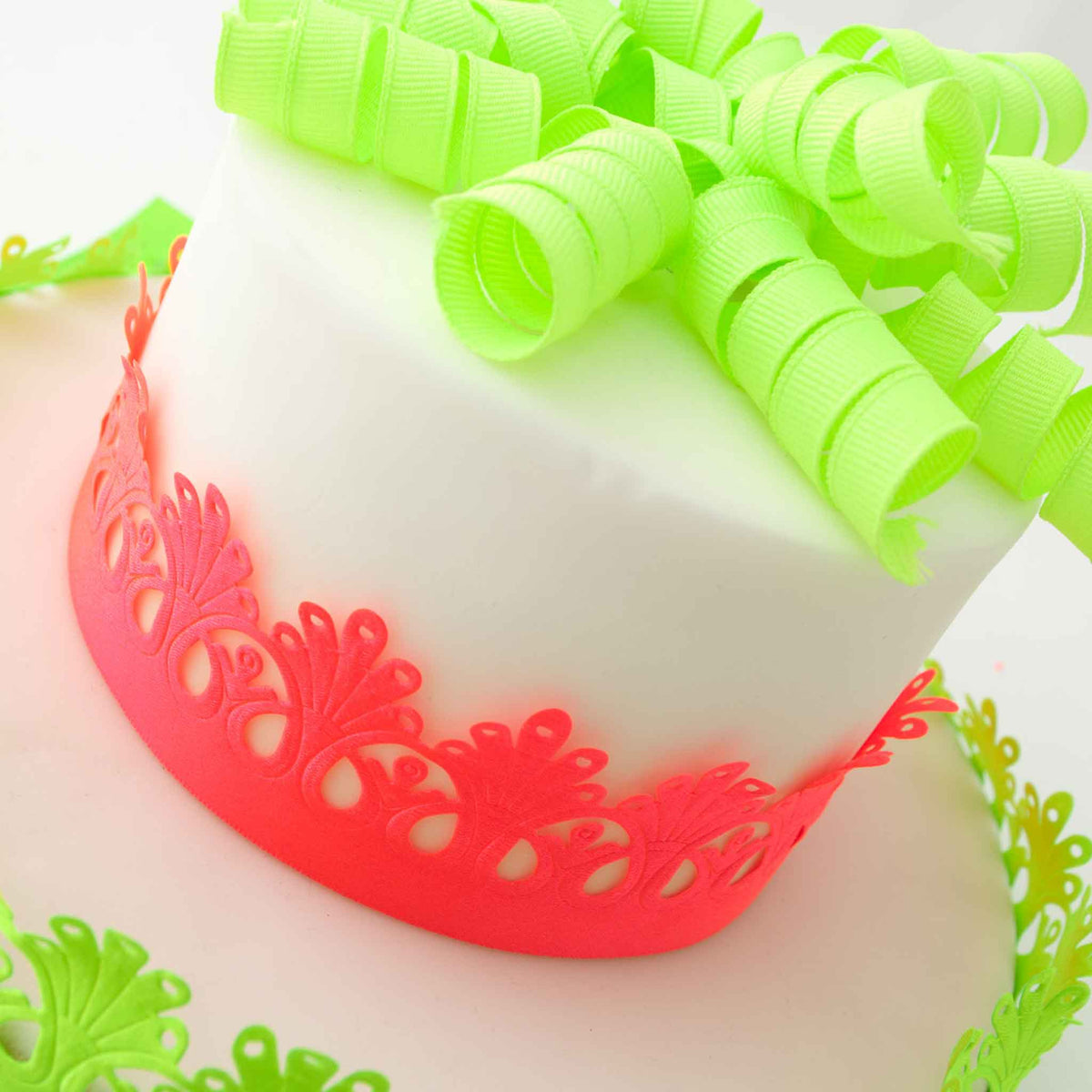 48mm Laser Cut Out Fluorescent Pink Flower Fan Ribbon - Berisfords ...