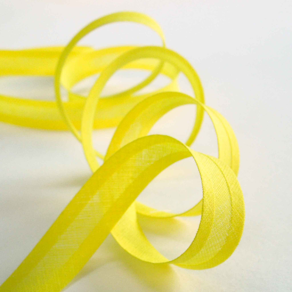 15mm Plain Bias Binding - Bright Lemon Yellow - Single Fold – Fabric ...