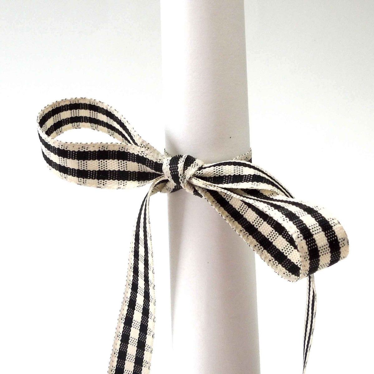 15mm Rustic Gingham Ribbon - Black - Berisfords - 4 Metre Reel – Fabric ...