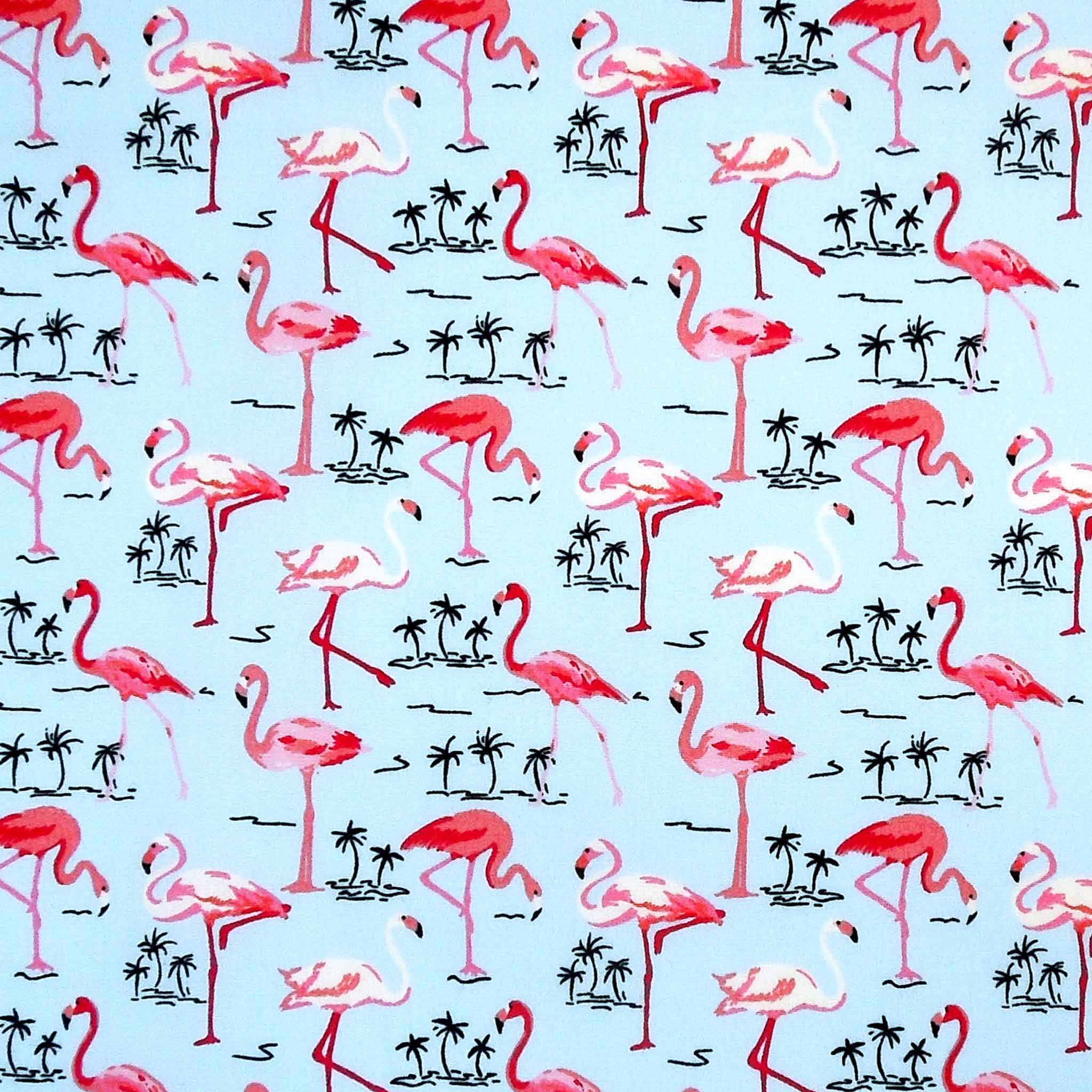 Blue and White Flamingo Fat Quarter Bundle - Rose & Hubble, 4 Fat Quar ...