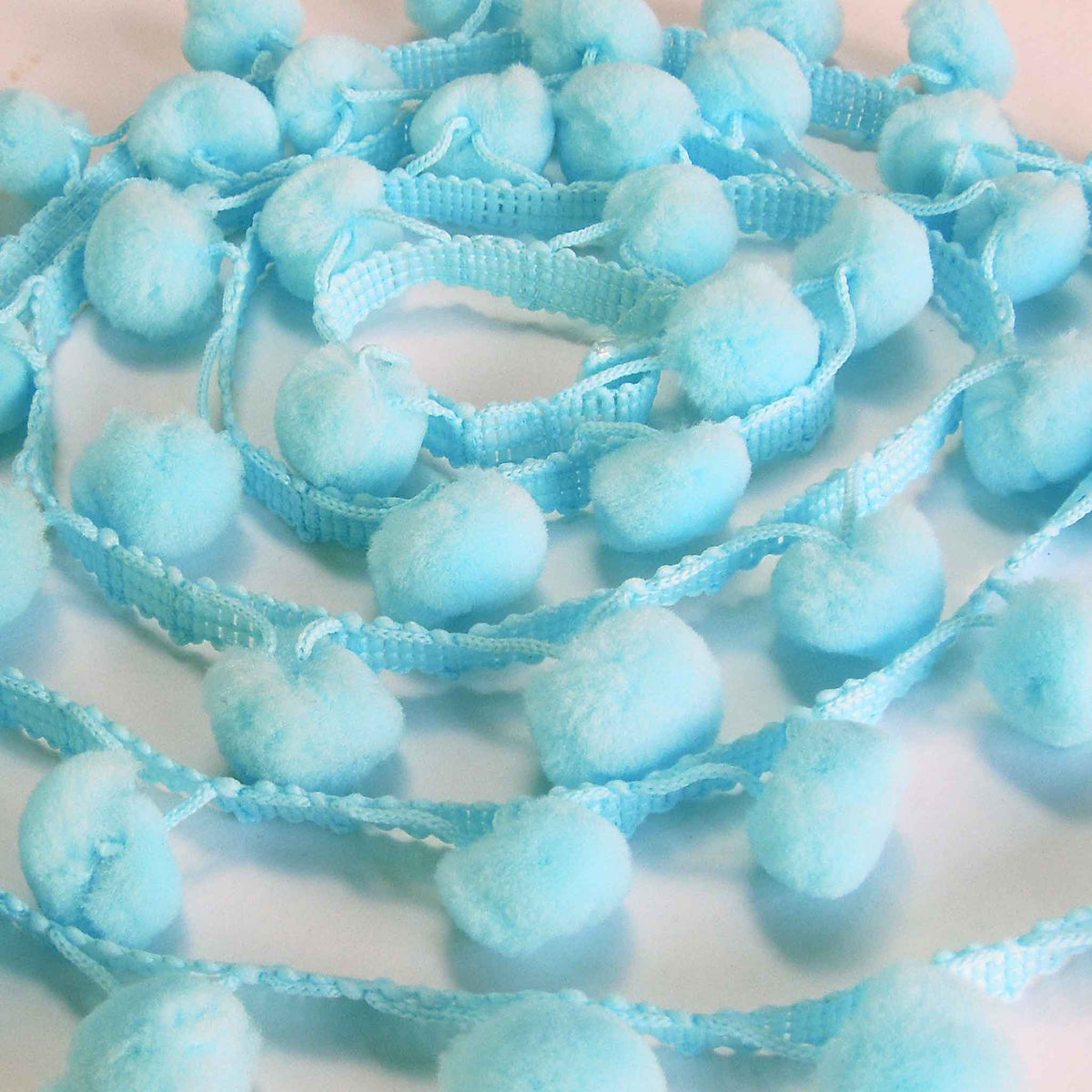 Large Pom Pom Trim - Light Blue - 15mm - Stephanoise – Fabric and Ribbon